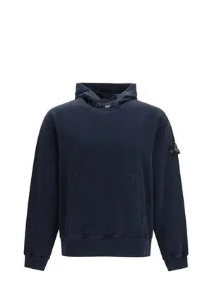 Stone Island Stone Island Hooded Sweatshirt With Front Pocket Blue