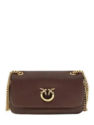 Pinko Medium Love Bag Click Soft Horizontal Shoulder Bag - Brown
