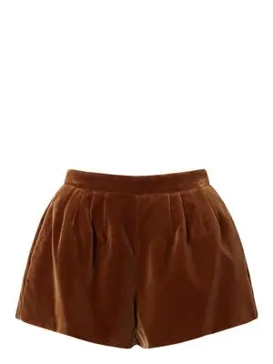 BLAZÉ MILANO Cotton-velvet "tinker" Shorts - Brown