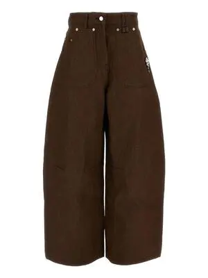 Simone Rocha Wide-leg Utility Jeans - Brown