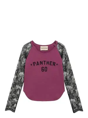 Valentino Garavani Crewneck Long Sleeve T-shirt With Letter Detailing - Red