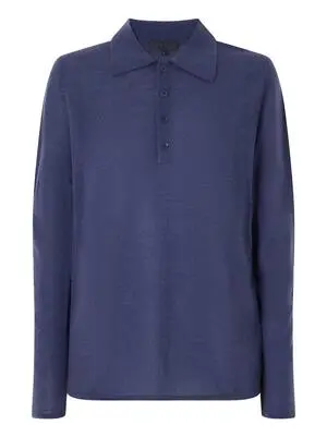 Tibi Wool-blend Knit Polo Sweater - Blue