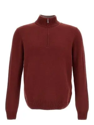 GRAN SASSO Zip-up Sweater - Red