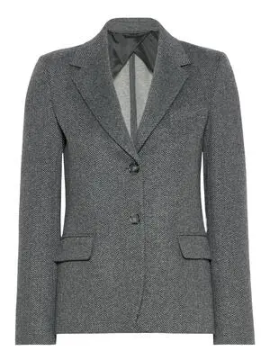 Max Mara Feroce Herringbone Blazer - Medium Gray