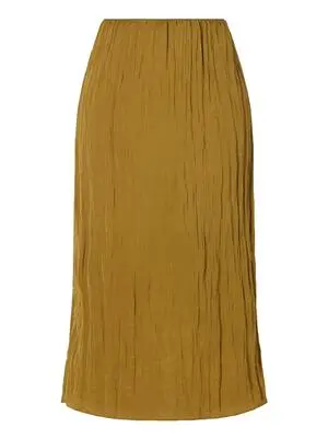 Tibi Crinkle Charmeuse Midi Skirt - Brown