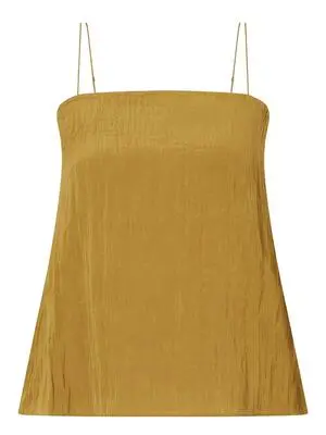 Tibi Tibi Crinkle Charmeuse Tank Brown