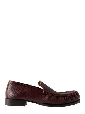 Dries Van Noten Crinkled Leather Loafers - Black