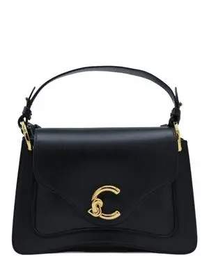 COCCINELLE Flap Logo Shoulder Bag - Black