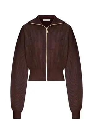 SPORTMAX Sportmax Zip-Up Ribbed-Knit Cardigan