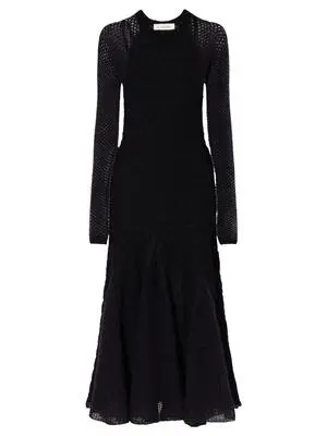 LANVIN Open-knit Wool Maxi Dress - Black