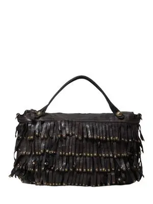 CAMPOMAGGI Top-handle Shoulder Bag With Tassel Details - Black
