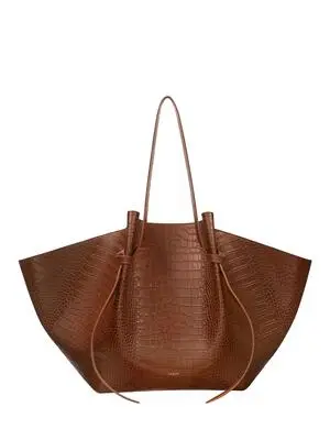 Yuzefi Embossed Shoulder Bag - Brown