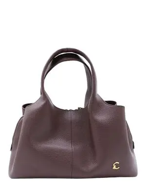 COCCINELLE Coccinelle Textured Top Handle Tote Bag Berry