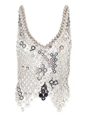 Rabanne Sequined Chainmail Tank Top - No