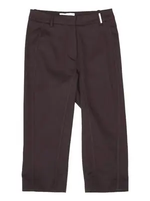 Attico High-waisted Cropped Straight-leg Pants - Black