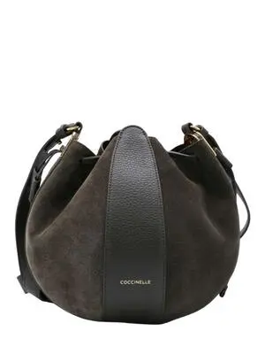 COCCINELLE Drawstring Bucket Bag - Fango
