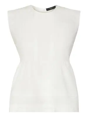 Max Mara Sleeveless Cotton Poplin Shirt - White