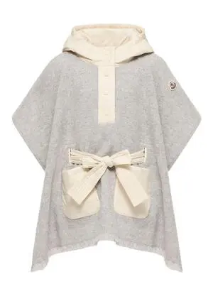 Moncler Padded Wool Hooded Cape - Grey
