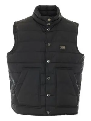 Dolce & Gabbana Padded Gilet With Logo Plate - Black