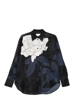 Victoria Beckham Floral Print Shirt - Black