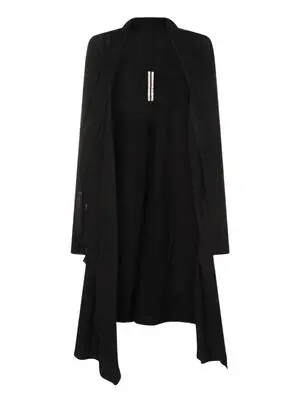 Rick Owens Long Wrap With Ribbed Knit - Black
