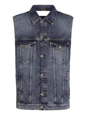 Dolce & Gabbana Oversized Striped Denim Jacket - Gray