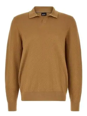 Hugo Boss H-lomarino Textured Polo Shirt - Brown