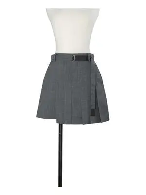 Sacai Belted Pleated Shorts - Grey