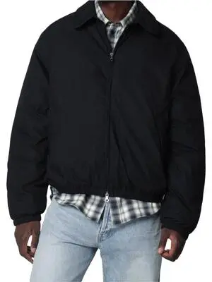 Our Legacy Long-sleeved Down Jacket With Fold-over Collar - Black
