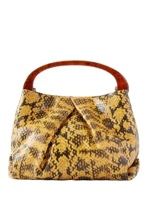 Dries Van Noten Small Pleated Leather Bag With Sculptural Handles - No