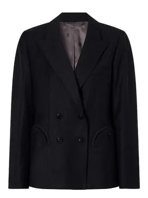 BLAZÉ MILANO Pinstriped Double-breasted Blazer - No