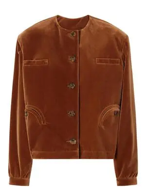 BLAZÉ MILANO Jealousy Gliss Cotton-velvet Jacket - Brown
