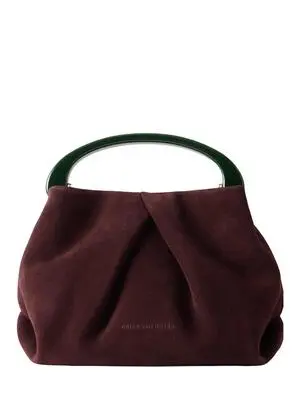 Dries Van Noten Suede Clutch With Resin Handle - No