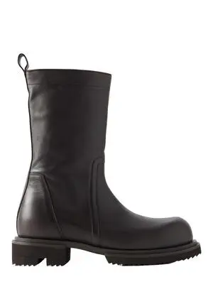 Rick Owens Creeper Gabe Washed Leather Lace-up Boots - Brown