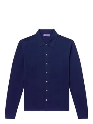 Ralph Lauren Purple Label Merino Wool Cardigan - Blue