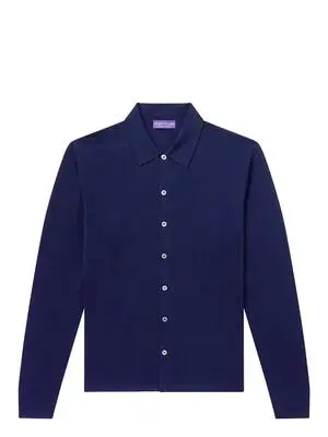 Ralph Lauren Purple Label Merino Wool Cardigan - Navy