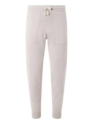 Brioni Tapered Drawstring Straight-leg Cashmere Sweatpants - Gray
