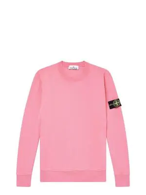 Stone Island Garment-dyed Cotton-fleece Sweatshirt - Pink