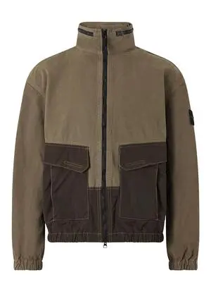 Stone Island Stone Island Garment-Dyed Cotton-Canvas Bomber Jacket Green