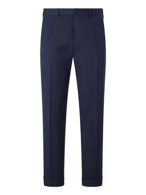 Dries Van Noten Philip Straight-leg Cotton And Wool-blend Twill Trousers - Navy