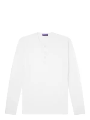 Ralph Lauren Purple Label Cotton-jersey Henley T-shirt - White