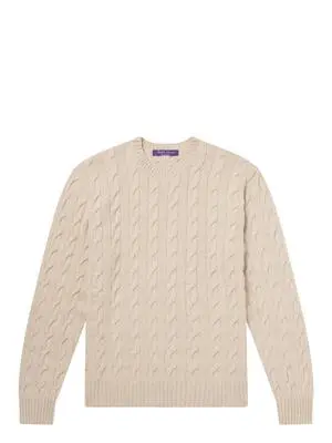 Ralph Lauren Purple Label Cashmere Cable-knit Crewneck Sweater - Neutrals
