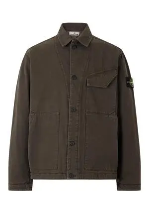 Stone Island Garment-dyed Panama Cotton-canvas Jacket - Gray