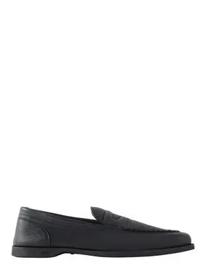John Lobb Pace Full-grain Leather Loafers - Black