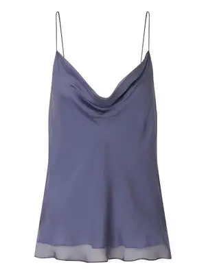KALLMEYER Zia Draped Silk Camisole - Blue