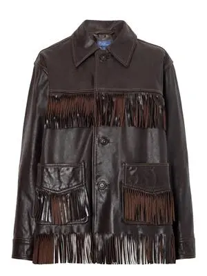 Polo Ralph Lauren Fringed Leather Jacket - Brown