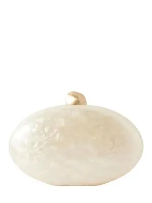 Cult Gaia Eviana Marble-effect Clutch - Neutrals