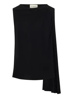 KALLMEYER Floriana Ruched Jersey Tank - Black