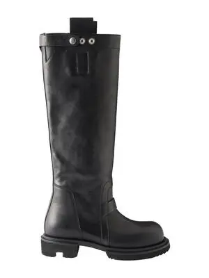 Rick Owens Leather Knee-high Boots - Black