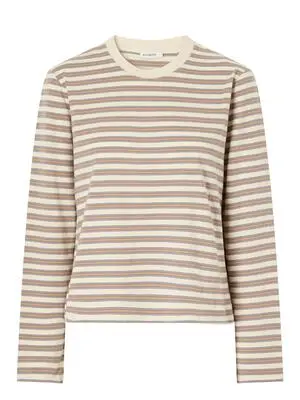 KALLMEYER Wynn Striped Cotton-jersey T-shirt - Peach